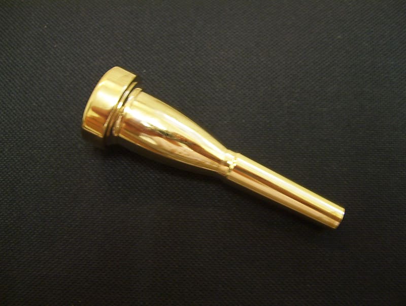Trumpet mouthpiece, mega style, 7C size - Gold | Reverb