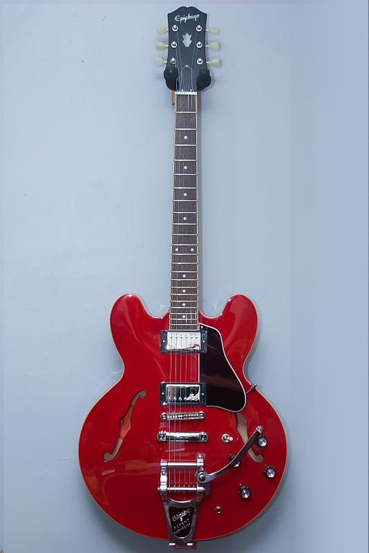 Epiphone Inspired by Gibson ES-335 with Bigsby B7, Elixir | Reverb