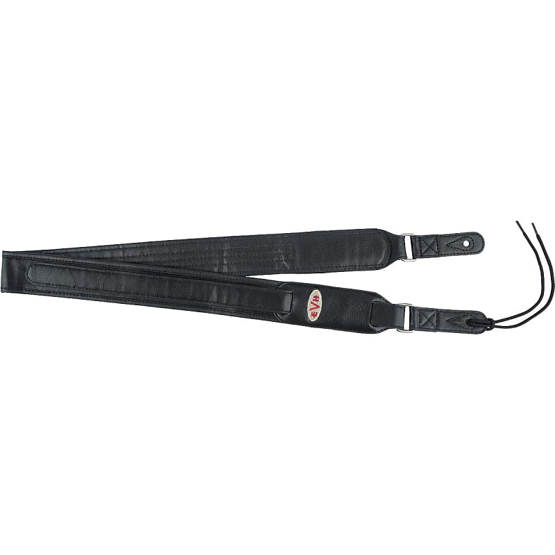 EVH Eddie Van Halen Premium Leather Guitar Strap, Black, 42" | Reverb