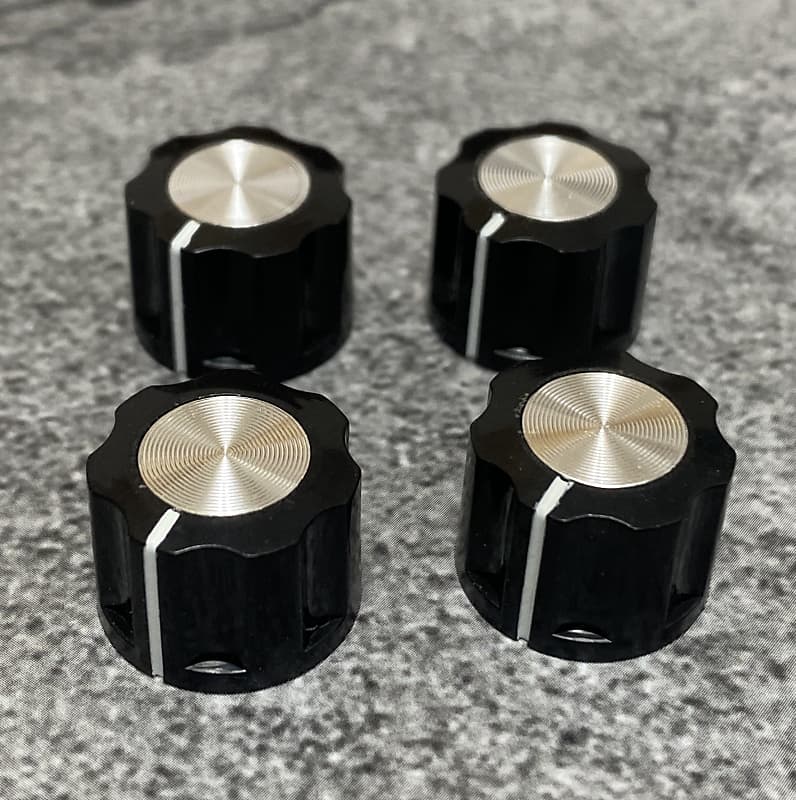 4x Black Guitar Pedal Fluted Control Knob Pointer Boss 1360 | Reverb