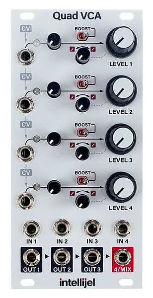 Intellijel Quad VCA and Cascaded Mixer. - Silver | Reverb