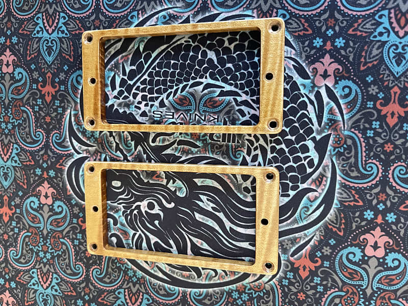 Pickup Ring Set -- Flame Maple Wood -- Gloss -- Humbucker | Reverb