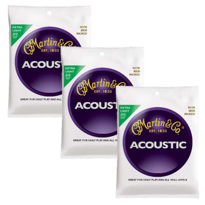 3 Sets Martin M170 Acoustic Guitar Strings 80/20 Bronze Extra | Reverb