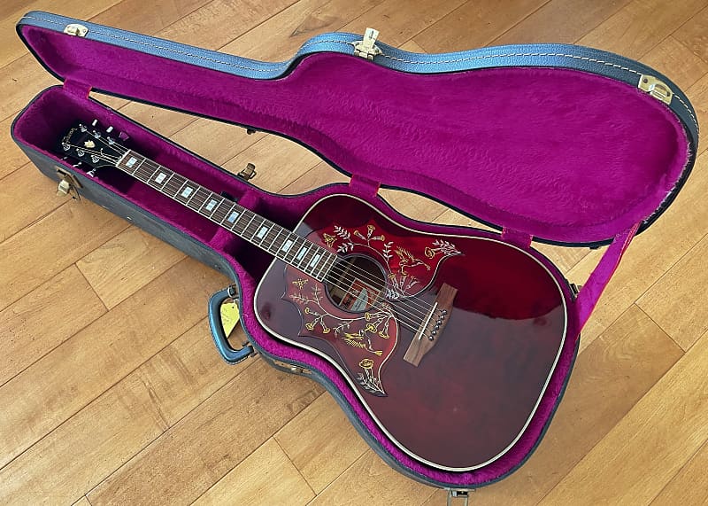 Gibson Hummingbird Custom 1977 - Cherry red | Reverb