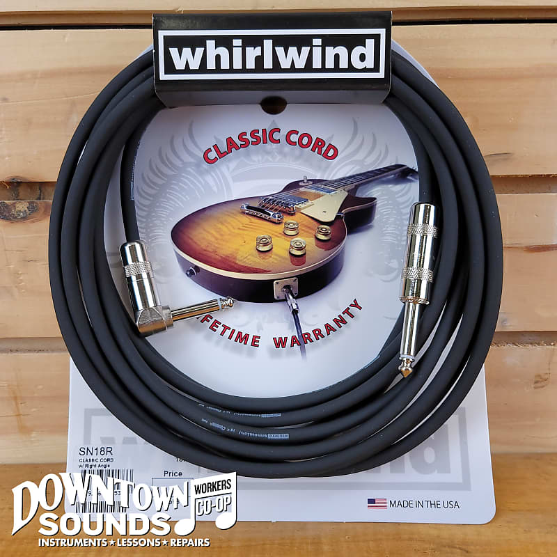 Whirlwind SN18R Classic 18' Instrument Cable w/ Right Angle | Reverb