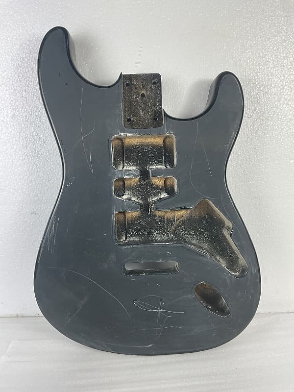Black Stratocaster Strat Style Guitar Body DIY Project | Reverb