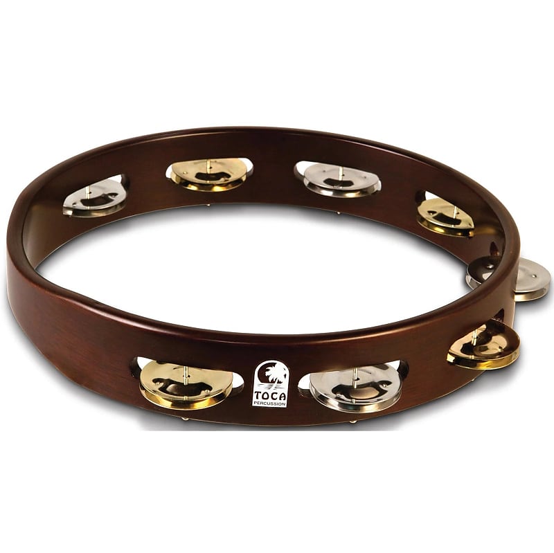 Toca Acacia Wood Tambourine 10" Single Row | Reverb UK