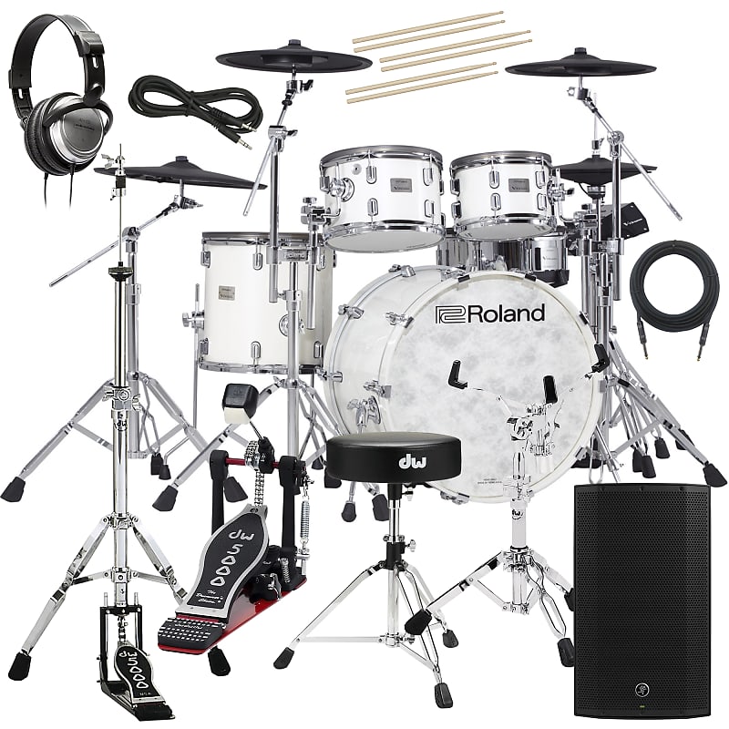 Roland VAD706 V-Drums Acoustic Design 5pc Kit - White | Reverb