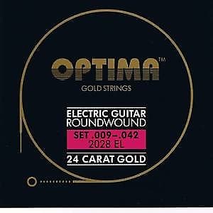 Optima/Maxima 24K Gold Electric Strings 9-42 | Reverb