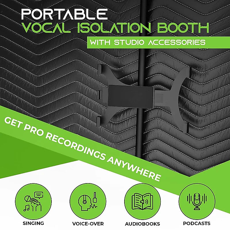 Portable Vocal Recording Booth With Carry Bag, Utility Tray, | Reverb