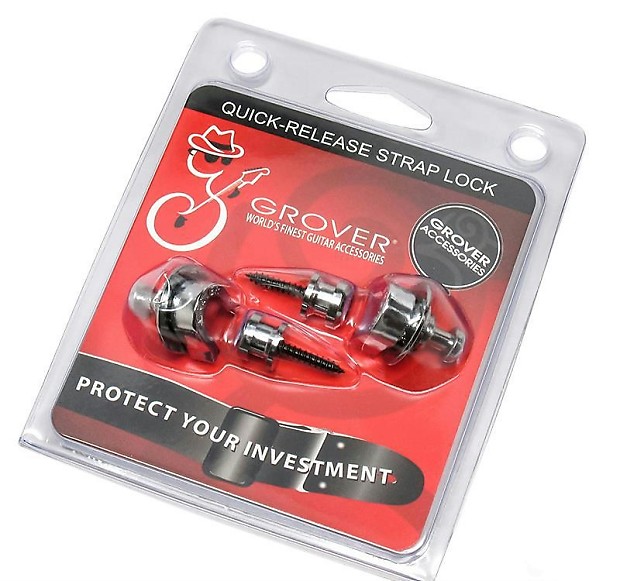GROVER Quick-Release Straplocks CHROME GP800C Strap Locks | Reverb