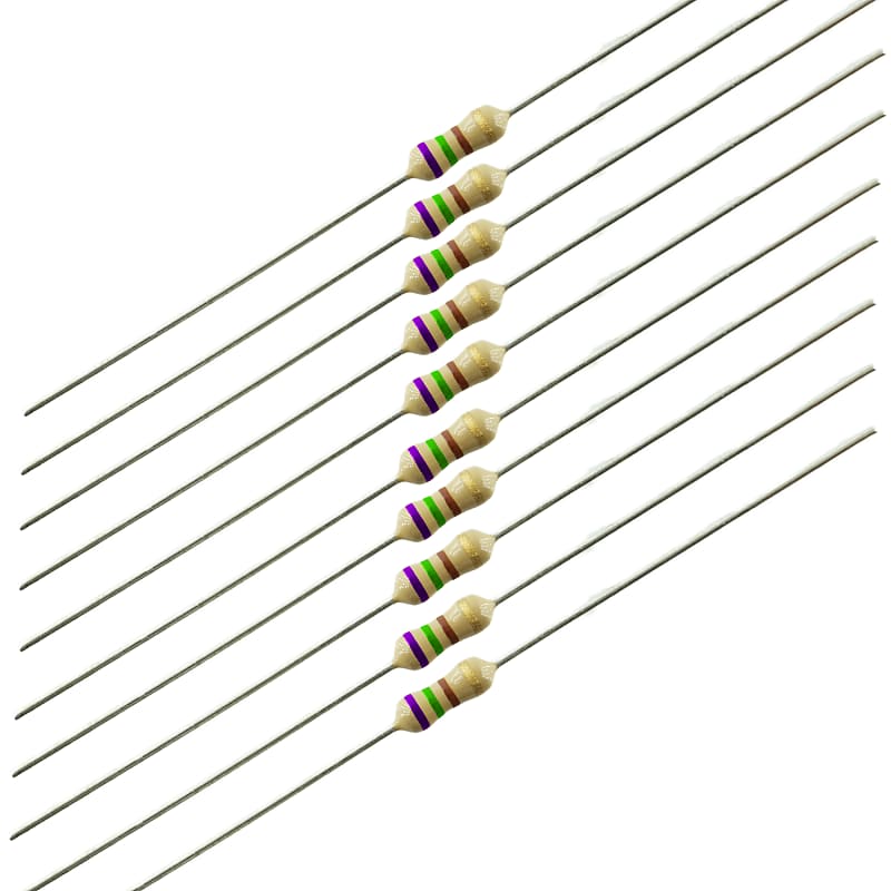 1/4 Watt Carbon Film Resistors, 750 ohm, 10 pieces | Reverb