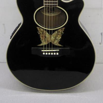 Epiphone EO-2EB Acoustic / Electric Guitar w/ Butterfly Inlay | Reverb