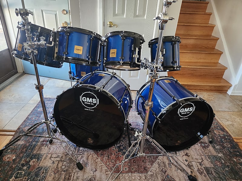 GMS Drums Grand Master Series 7pc. Drum set 1995 - Blue stain | Reverb