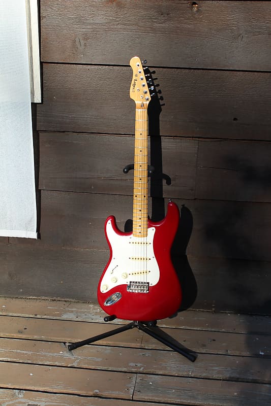 Lotus Left Handed Strat Copy 1980s - Red | Reverb