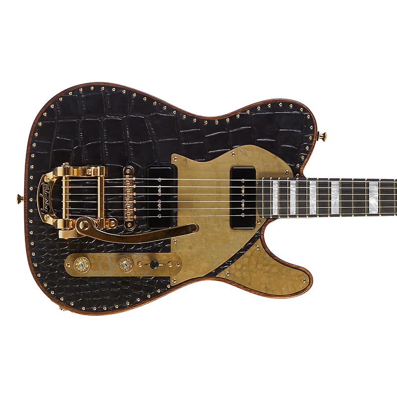 Paoletti Nancy Leather 2P90 w/Bigsby Black #173622 | Reverb