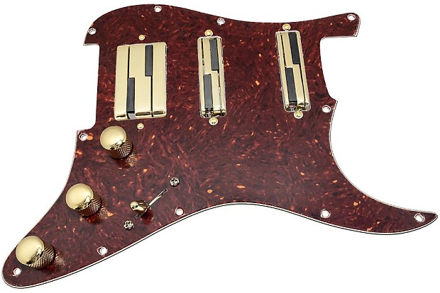 Lace Alumitone HSS Loaded Stratocaster Pickguard, Tortoise/GD | Reverb