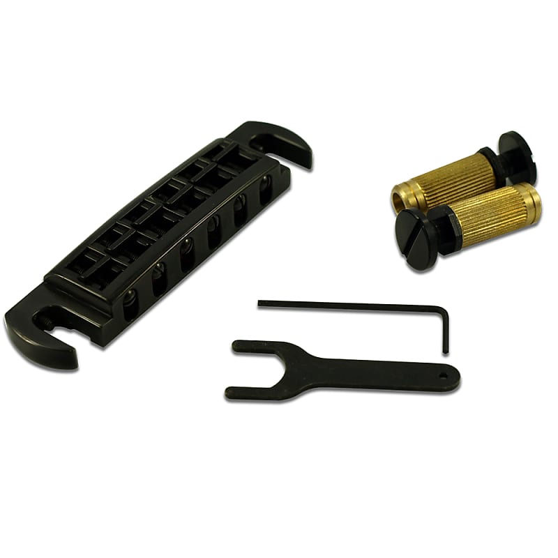 TonePros AVT2P-B Wraparound Bridge With SPRS2 Studs - Black | Reverb