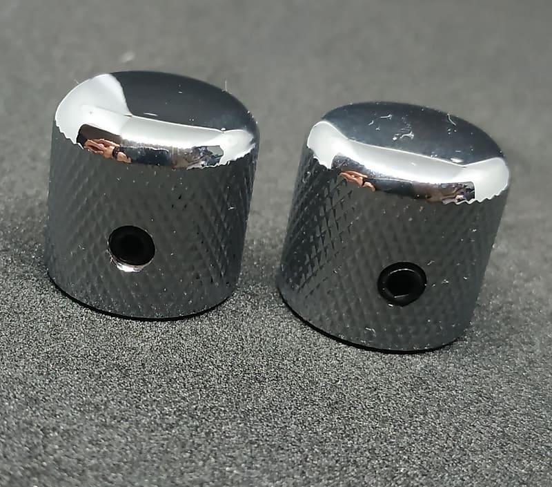 2 Chrome SmallGrip Telecaster Metal Dome Knobs for 6mm | Reverb UK