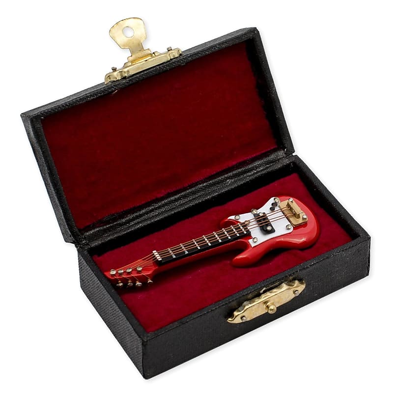 S 2.8" Red Wood Electric Guitar Miniature Decoration With | Reverb