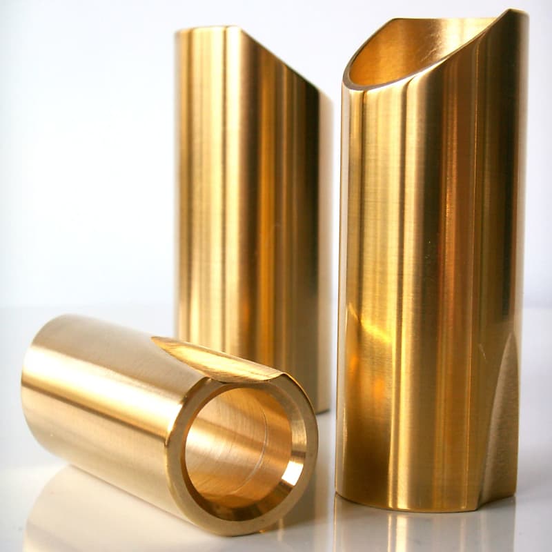 The Rock Slide Polished Brass Guitar Slide - Small - 17.5mm x | Reverb