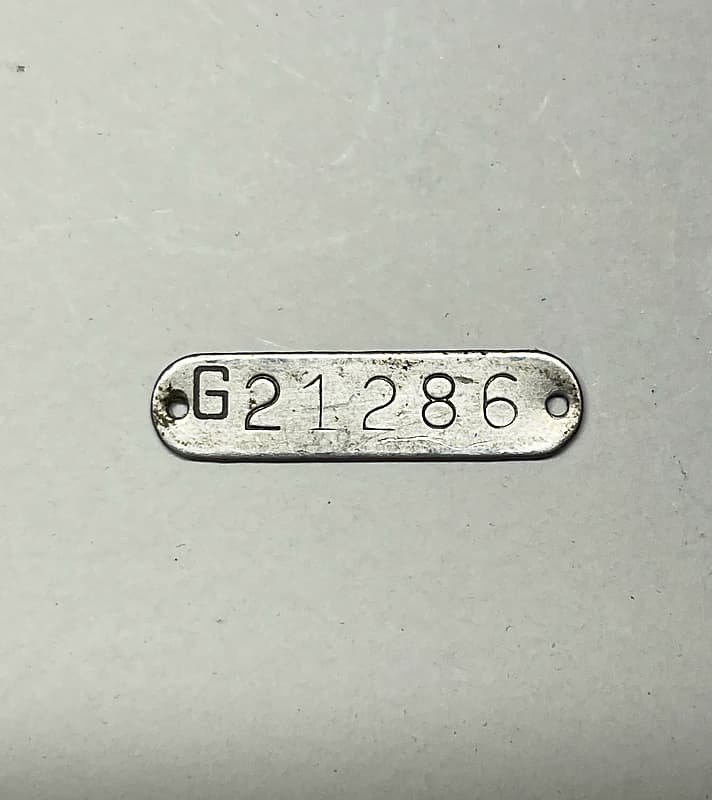 Vintage 1964 National Guitar Serial Number Plate Supro, | Reverb