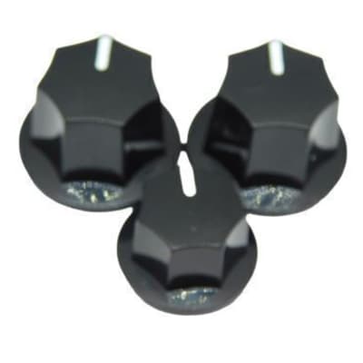 Black Jazz Bass Style Knobs set of 3 Push On Type for Import | Reverb
