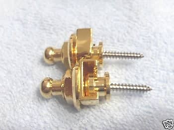 Gold Lock Strap Pins for Strat Tele Body Custom NEW! | Reverb
