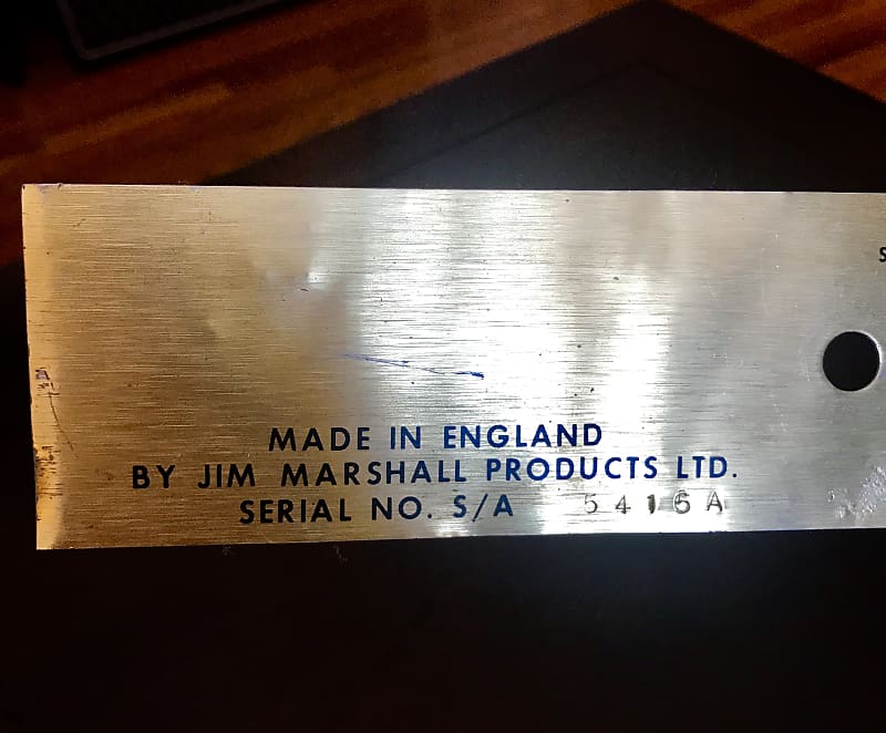 1969 or 1970 Marshall 50w Metal Back Panel - Gold Anodized | Reverb