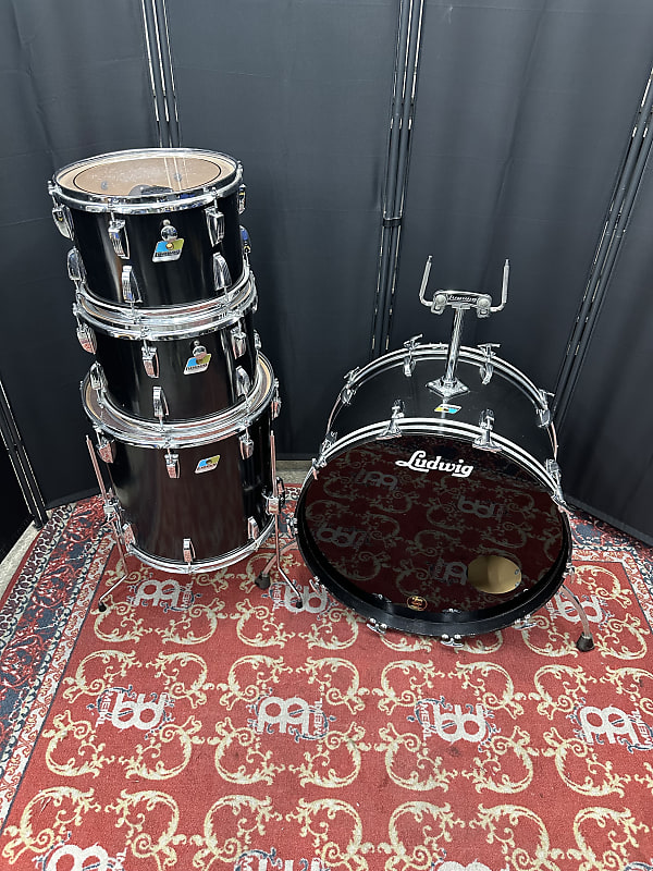 Ludwig 80's - Black Cortex drum set / shell pack | Reverb