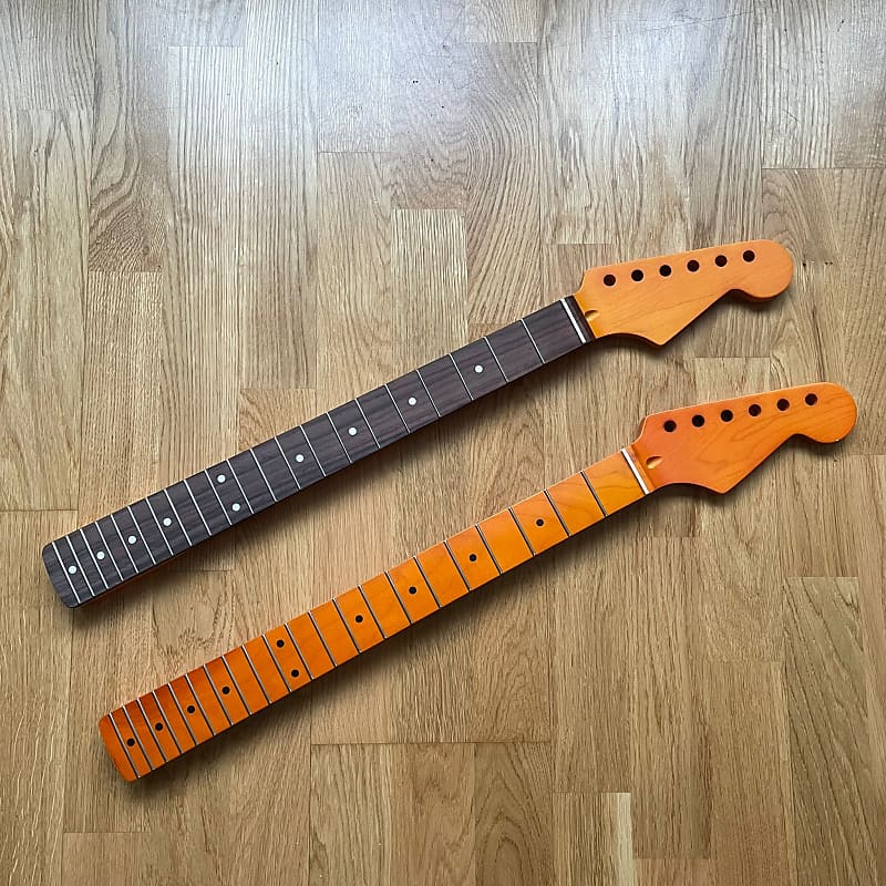 Two Strat Roasted Vintage Wild Pearl Wood Necks | Reverb