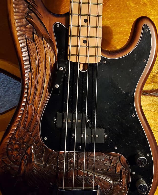 Rare Carved Eagle Univox Bass 1976 Bi-Centennial Custom! | Reverb