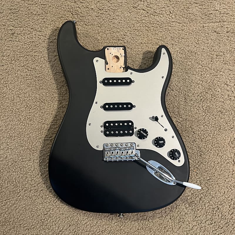 2002 MIM fender stratocaster deluxe body HSS matte black | Reverb