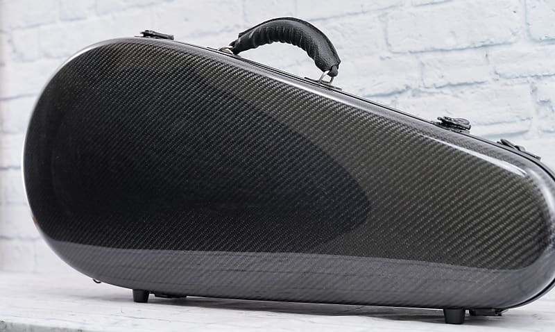 Hoffee Mandolin Case Carbon Fiber/Gold Interior | Reverb