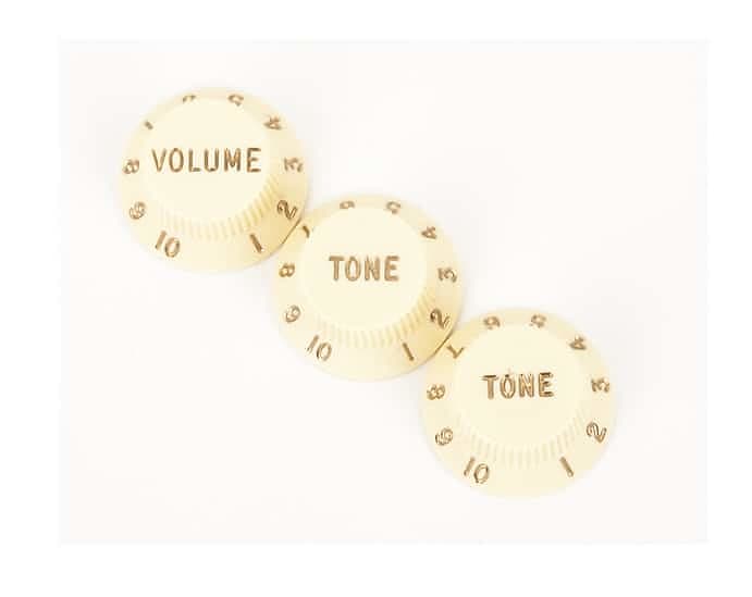 Fender® Stratocaster® Knob Set - Aged White | Reverb