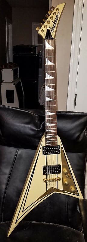 Jackson Randy Rhoads RR5 Guitar Aged White NECK-THRU w/Gold | Reverb