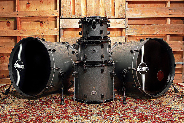 Ddrum Defiant Double Bass Drum Kit 2000's Grey Sparkle | Reverb