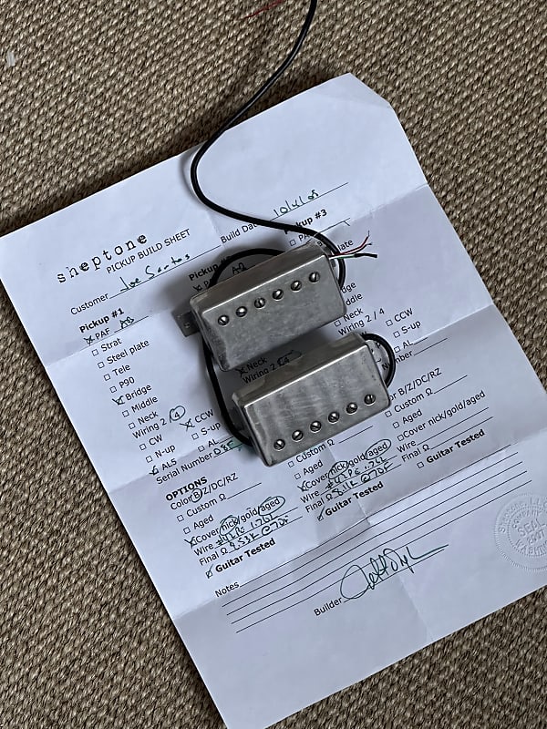 Sheptone Jimmy Page Pickups 4 Conductor Aged Nickel | Reverb