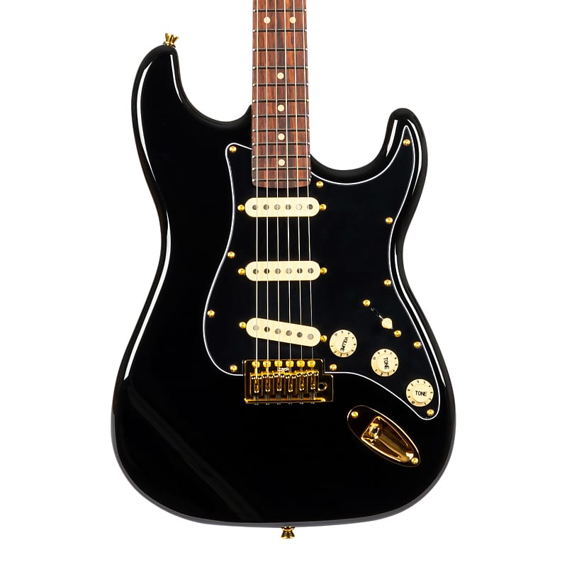 Jet JS-380 BK G Electric Guitar, Black with Gold Hardware | Reverb