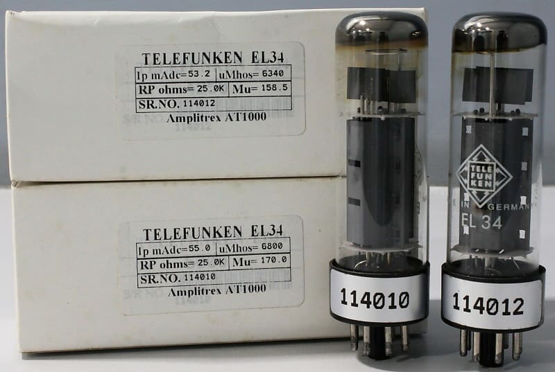 1MP EL34 6CA7 Telefunken Power Tubes "O" Getter Made in | Reverb