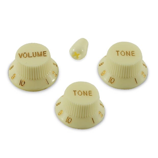 WD Stratocaster/UFO Style Knob Set w/Tip Parchment | Reverb