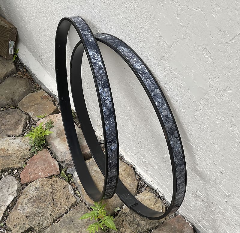 Pair (2) Premier XPK Special Edition Wood Bass Drum Hoop Rims | Reverb