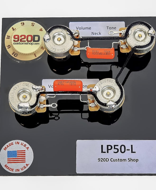 920D Custom Shop LP50-L Les Paul Wiring Harness w/ Orange | Reverb