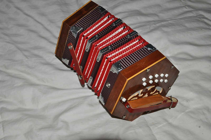 Italian Concertina 1950s Red/Chrome | Reverb