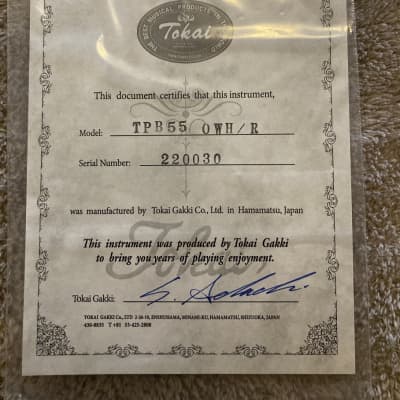 Tokai Electric Bass Guitar TPB55A2 OWH/R Made in | Reverb Deutschland