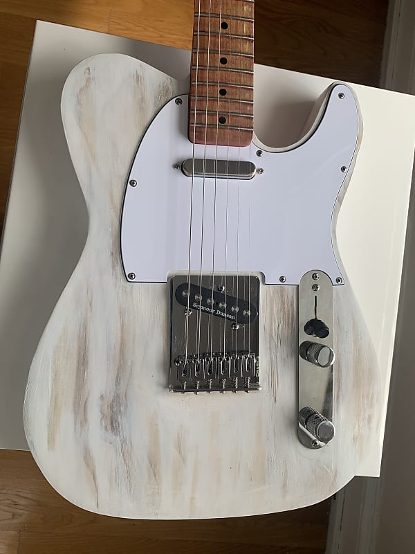 Unbranded snakehead. style telecaster 2000s - white relic | Reverb
