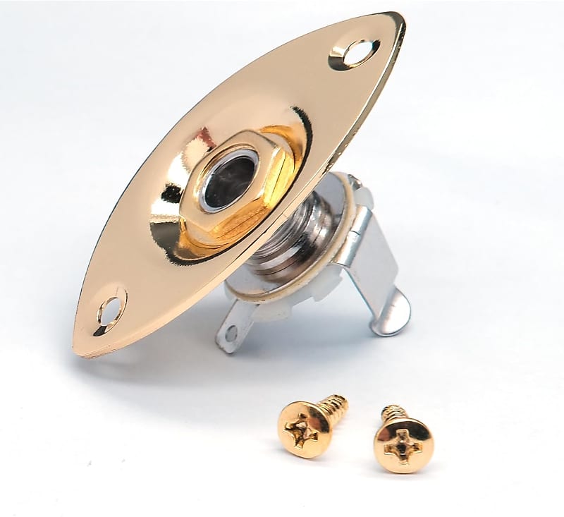Metal 1/4" Oval Guitar Input Jack Output Plate Jackplate | Reverb