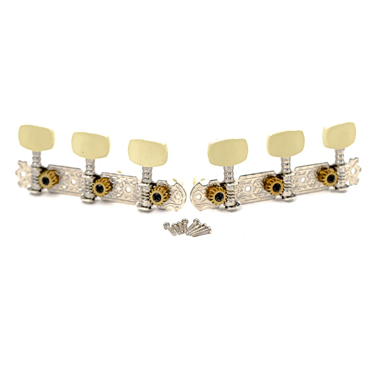 Classical Guitar Tuner Set w/ Engraved Side Plates, Mounting | Reverb