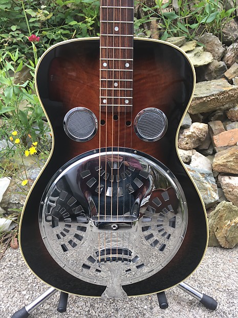 SX RG1 Round Neck Resonator Guitar with Beard Cone and Spider | Reverb