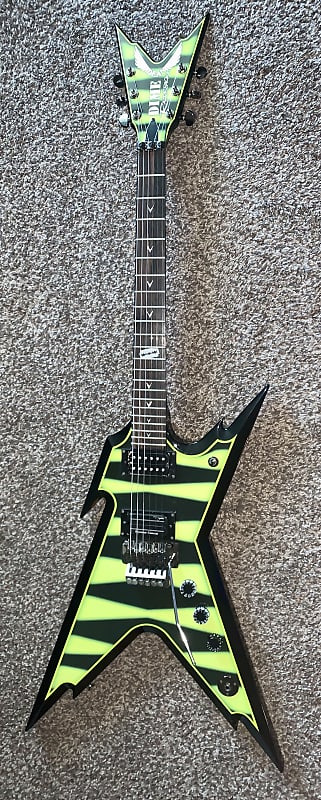 Dean Dime razorback razor green black bumble electric guitar | Reverb